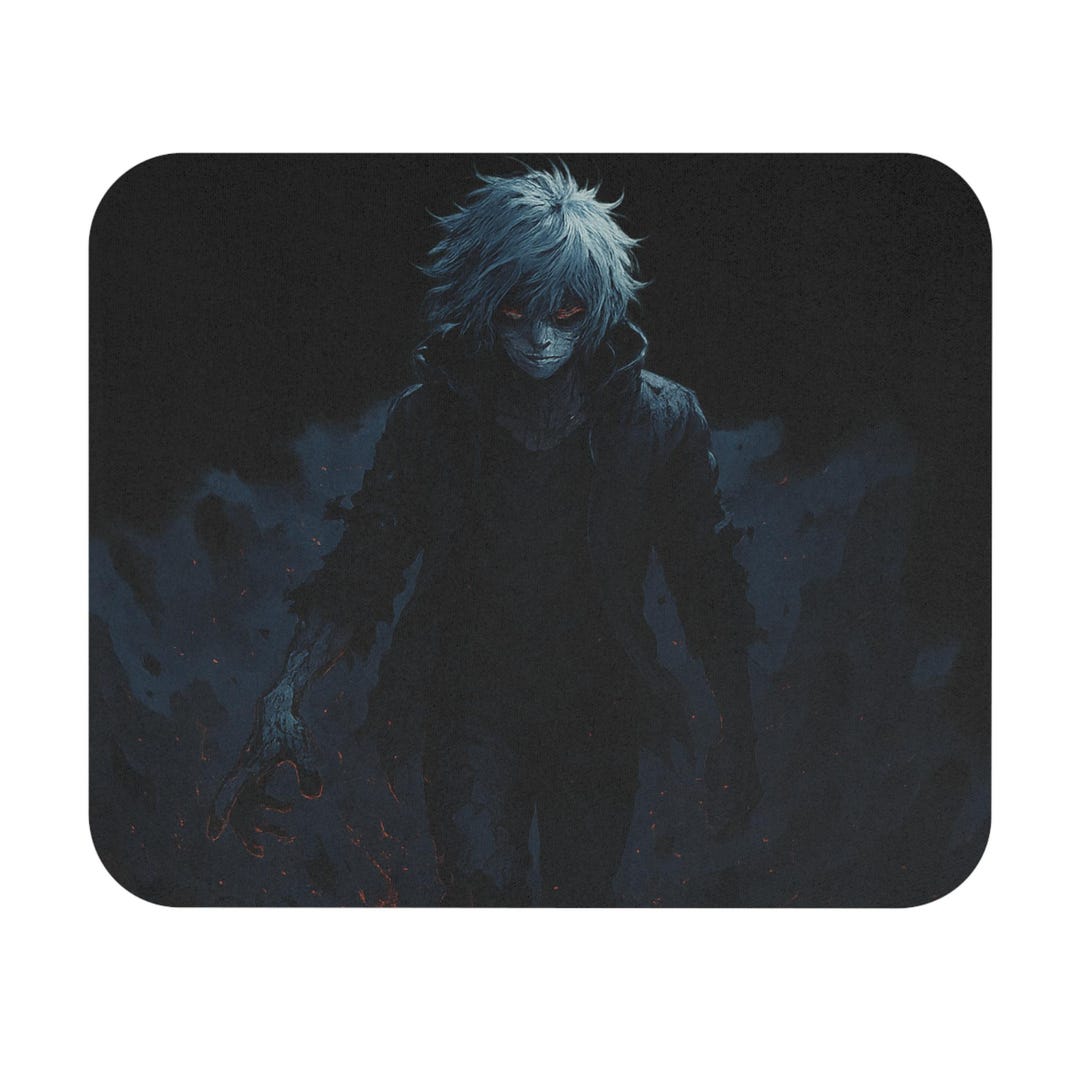 Dark Villain Anime Desk Mat | Blue Black Battle Gaming Mat | Decay ...