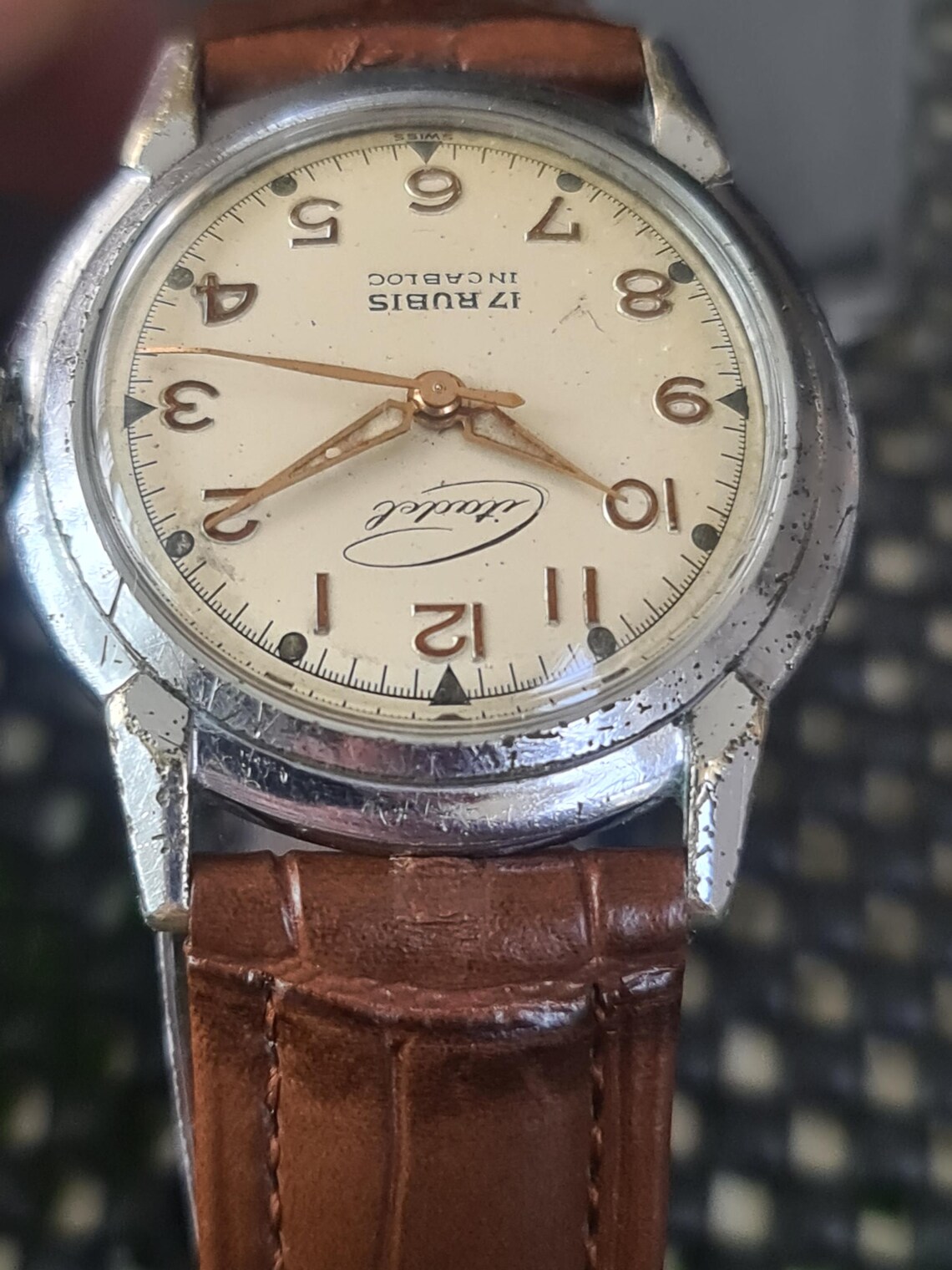 Rare Mens 1940s CITADEL 17 Rubis Incabloc Military Style Mechanical ...