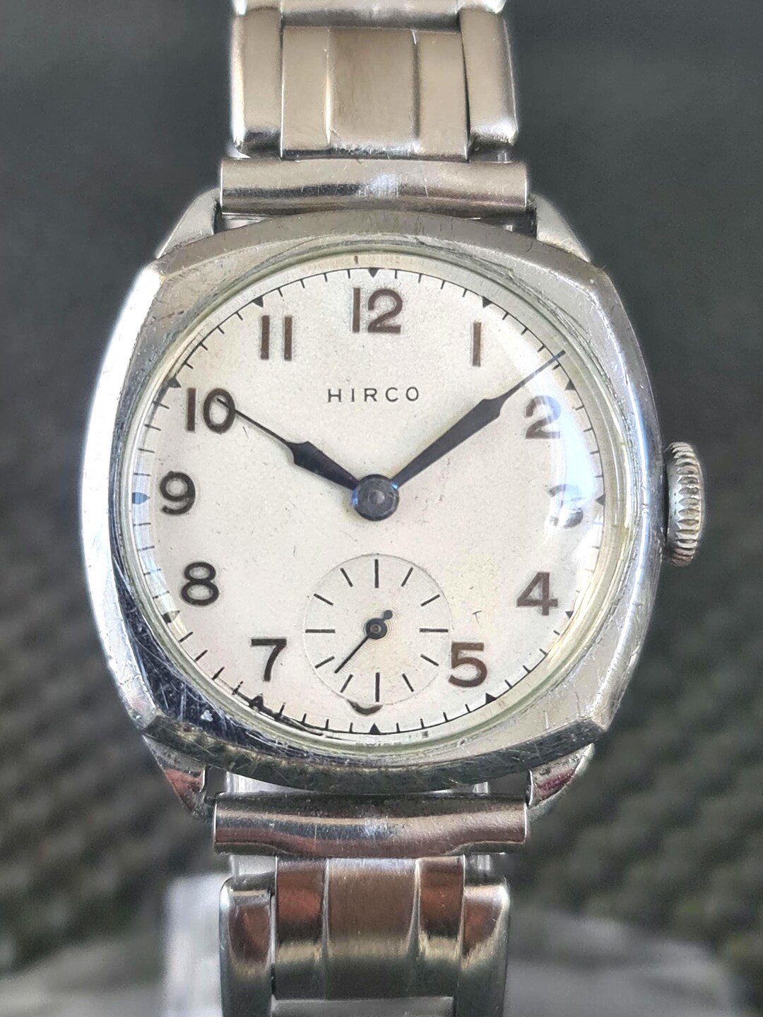 Mens 1940s HIRCO A HIRSCH 15J Military Style Mechanical Bracelet Watch ...