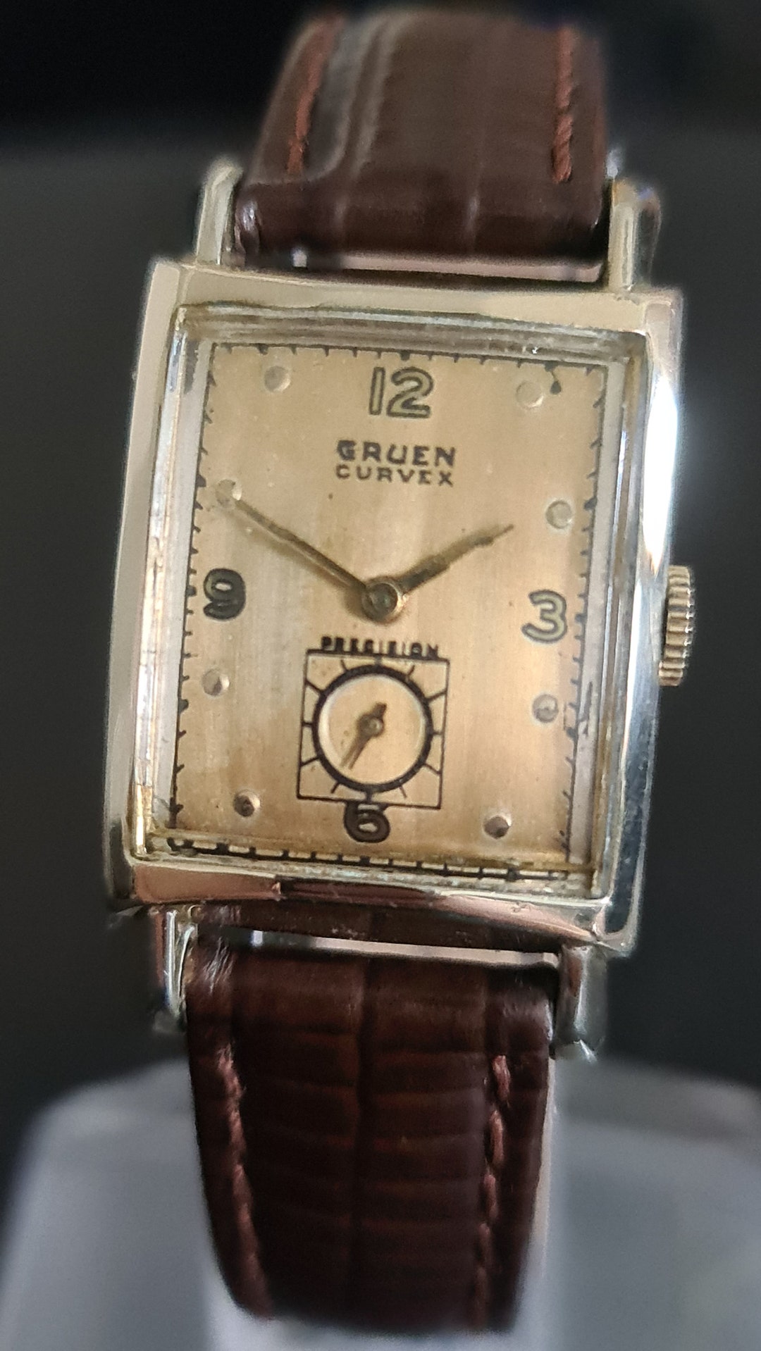 Men's 1940s GRUEN CURVEX Precision 10K Gold Filled Tank Watch - Etsy