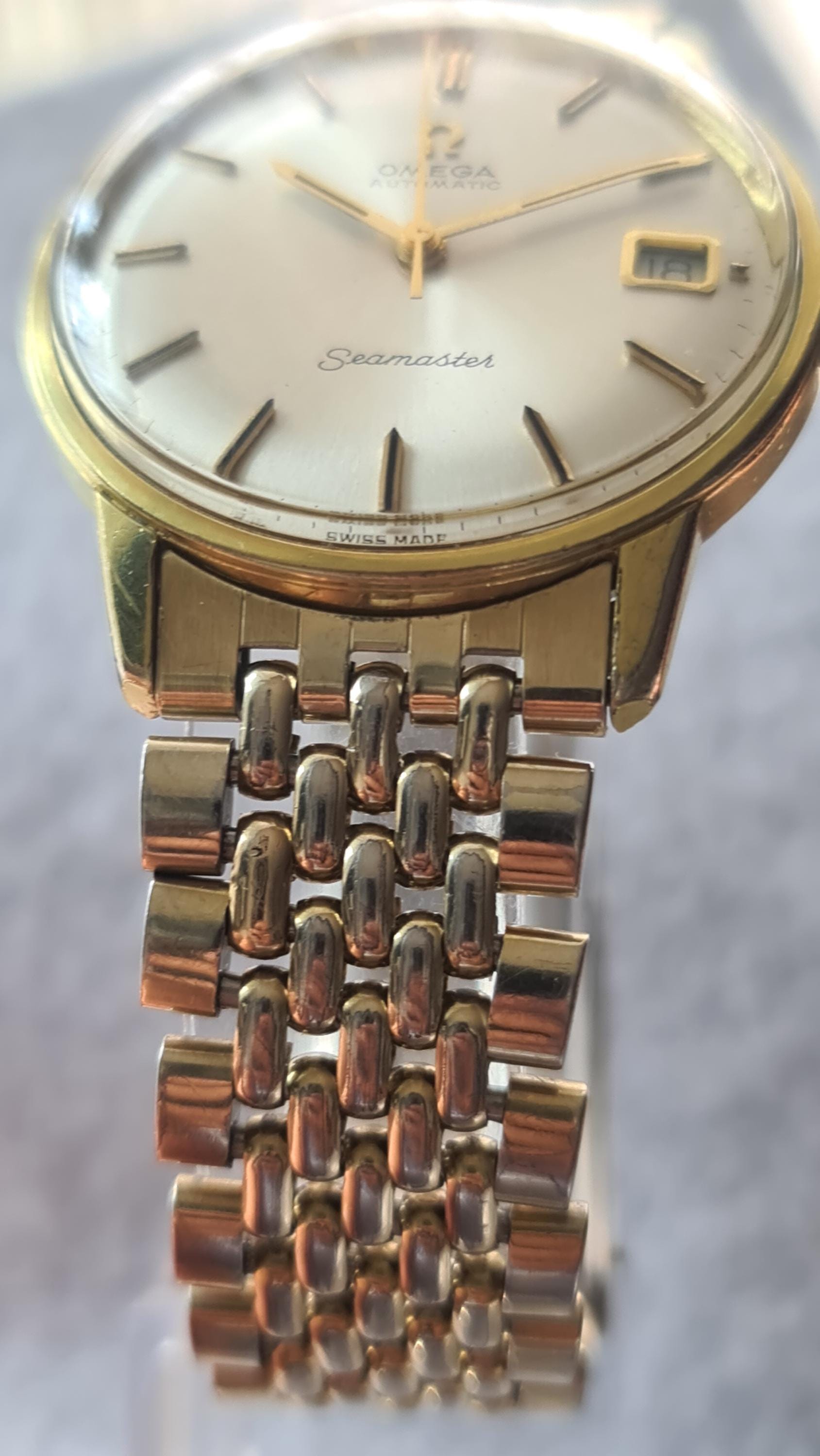 1967 Mens OMEGA SEAMASTER 24 Jewel 565 Automatic Beads of Rice Bracelet ...