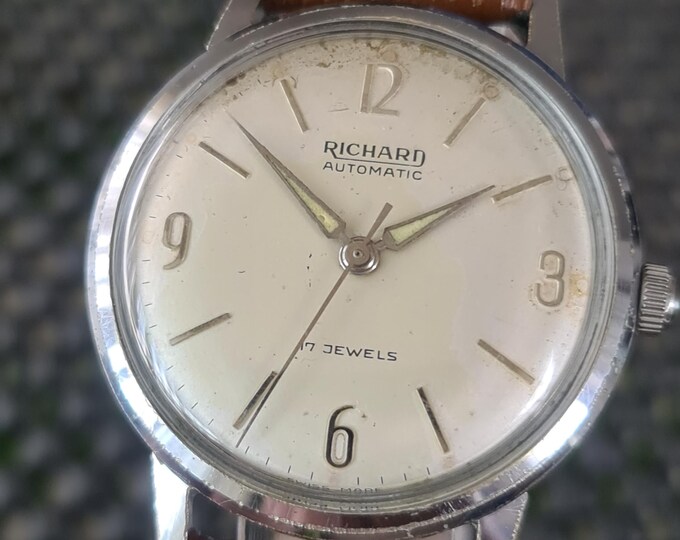 Mens Vintage RICHARD 17 Jewel Incabloc Swiss Made AS 1700 Automatic ...