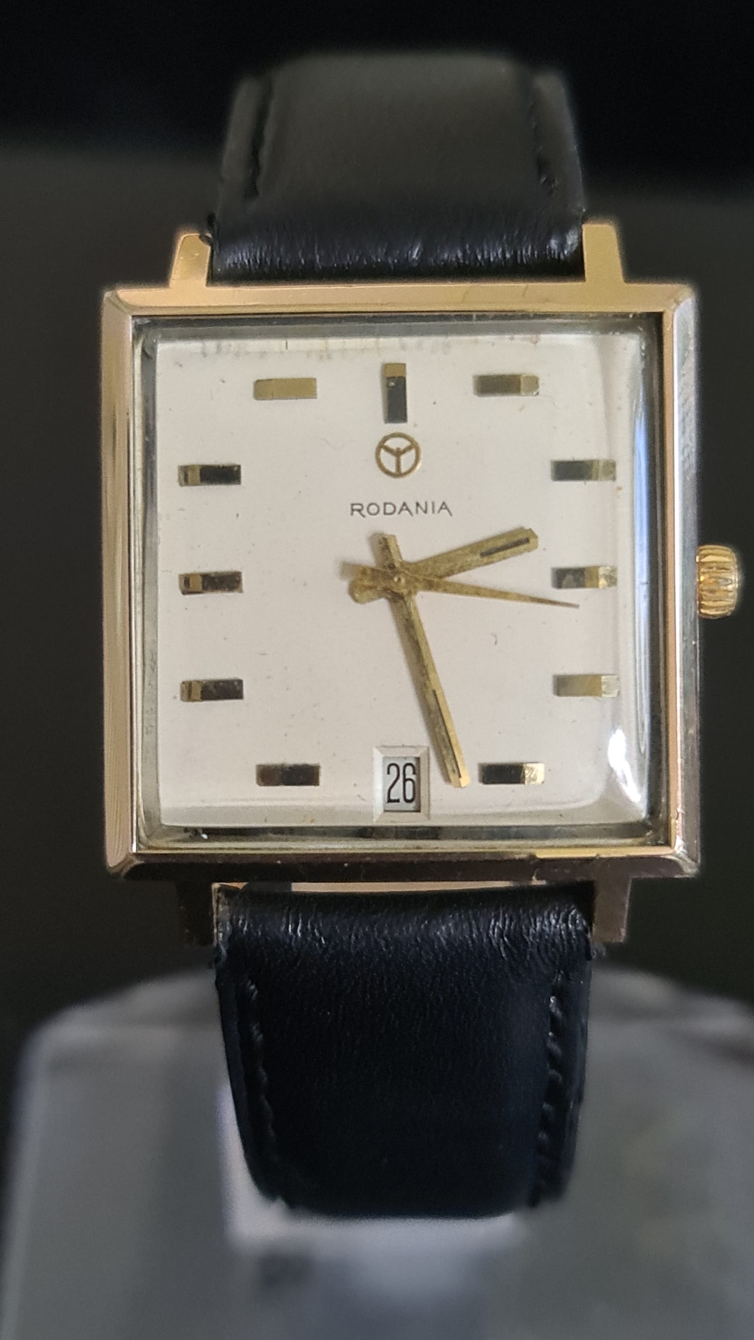 Rare 1960s Mens Vintage Square RODANIA 25 Jewel Automatic Wristwatch ...