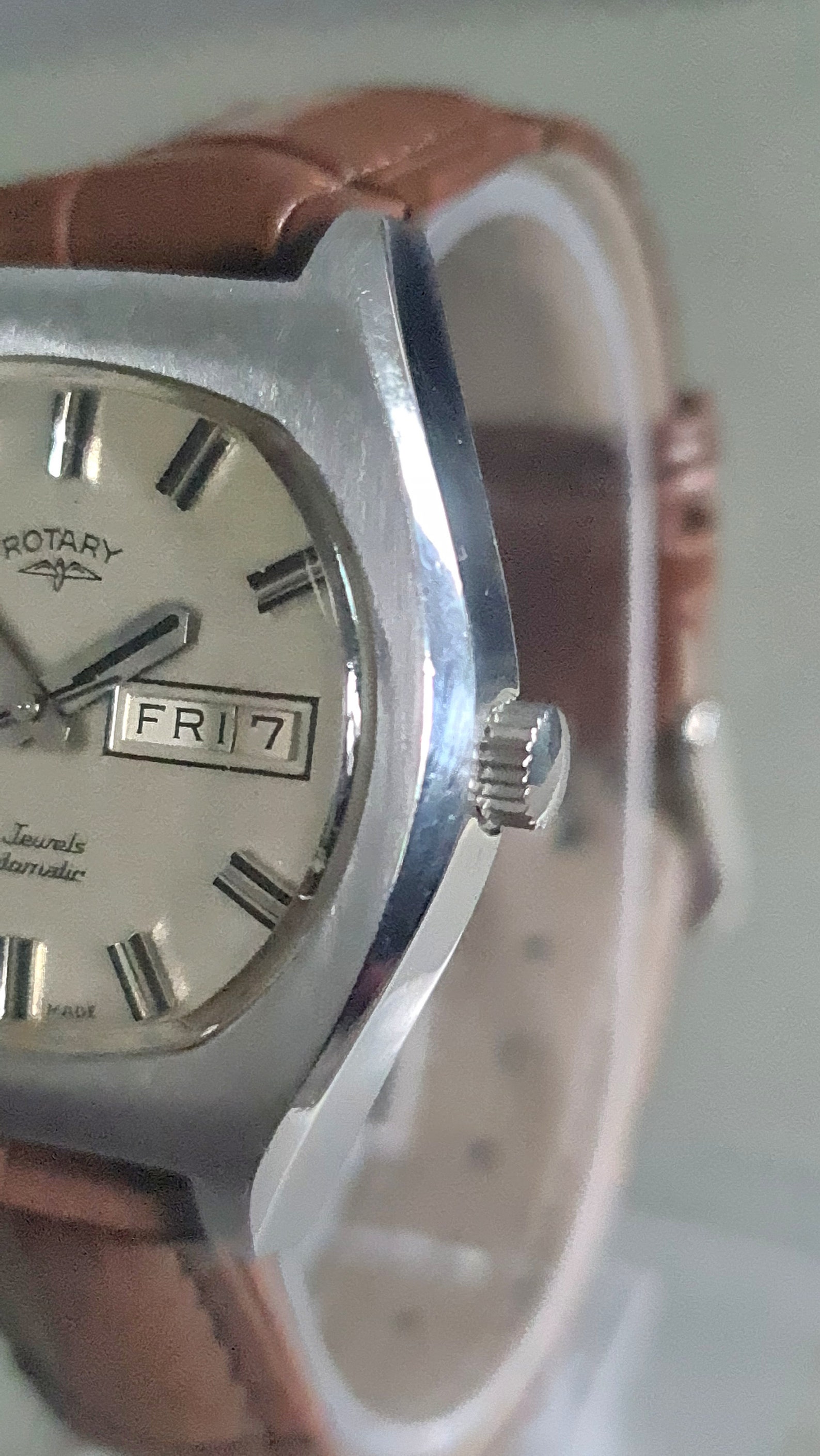 1970s Men's Vintage ROTARY 21 Jewels Automatic Stainless Steel ...