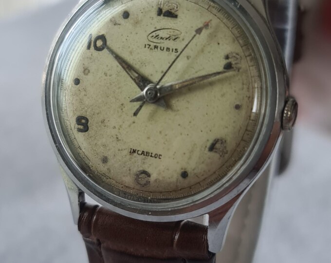 Rare Mens 1940s CITADEL 17 Rubis Incabloc Military Style Mechanical ...