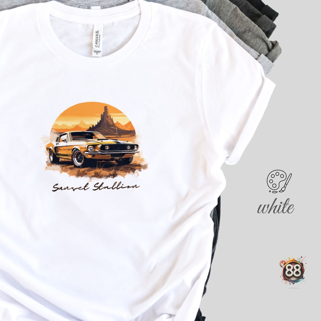 Sunset Stallion Classic Muscle Car Unisex T-shirt Perfect - Etsy