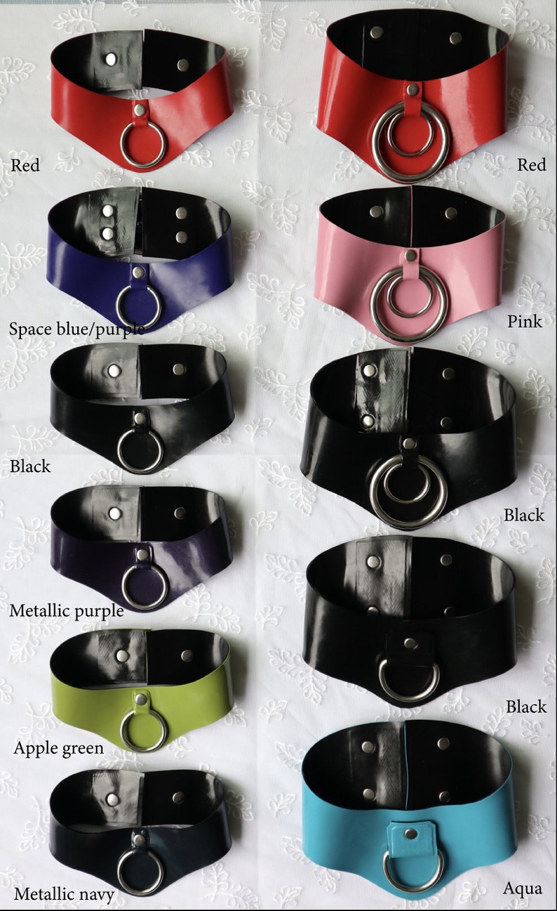 Latex Restriction Collar Double Ring Unisex Made to Order - Etsy