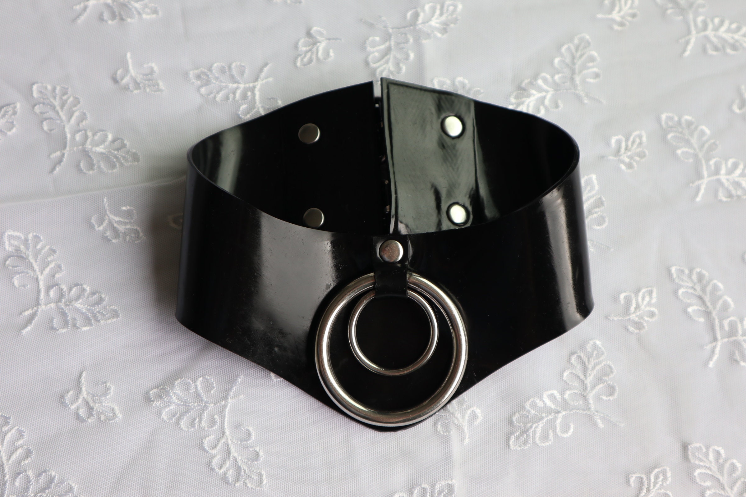 Latex Restriction Collar Double Ring Unisex Made to Order - Etsy