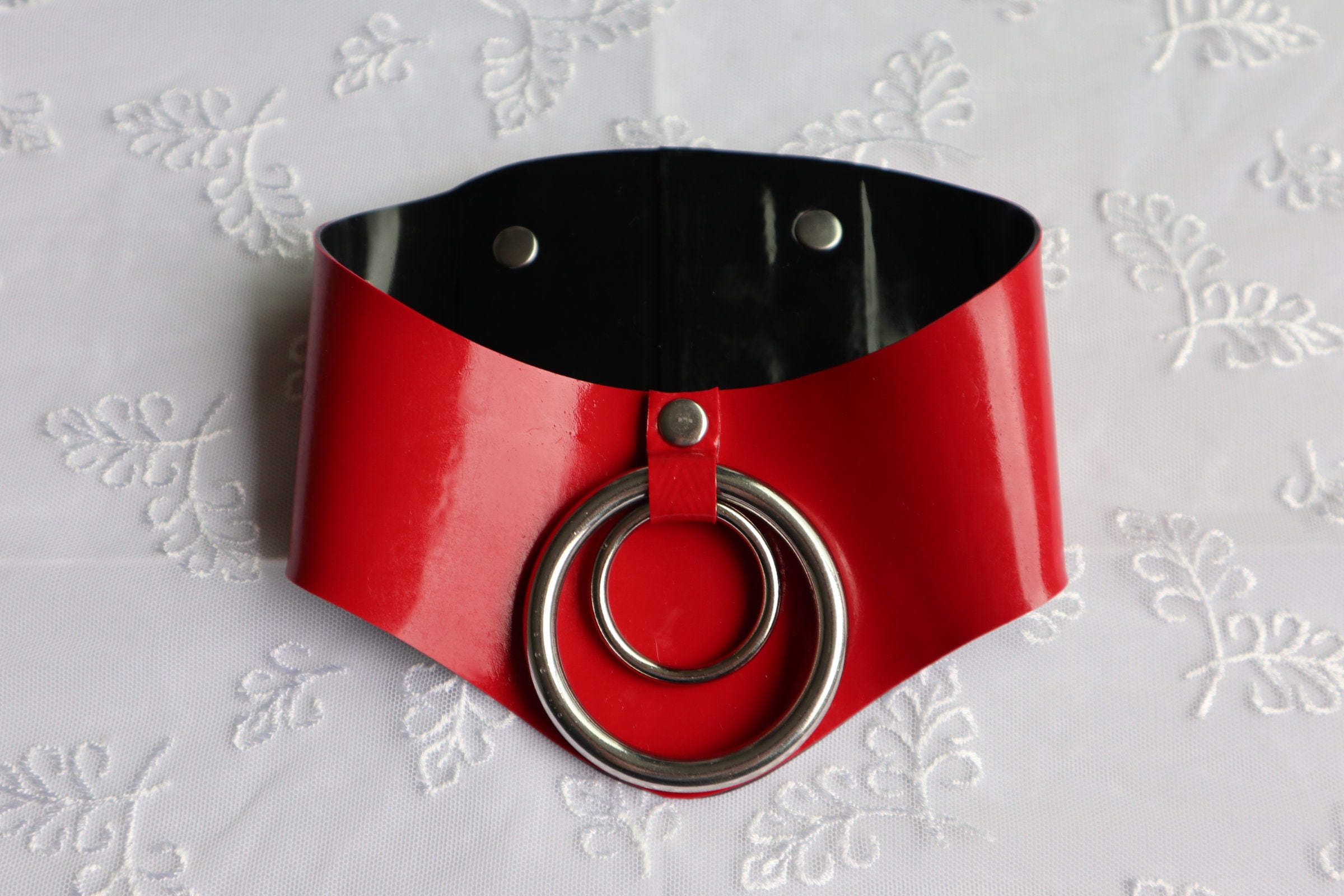 Latex Restriction Collar Double Ring Unisex Made to Order - Etsy