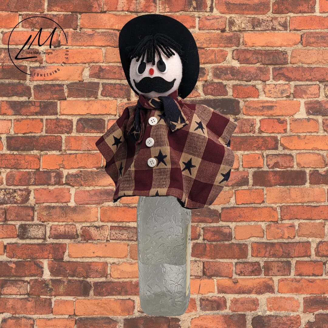 Handmade Free Standing Doll/wine Bottle Cover/puppet - Gabo 0007 - - Etsy