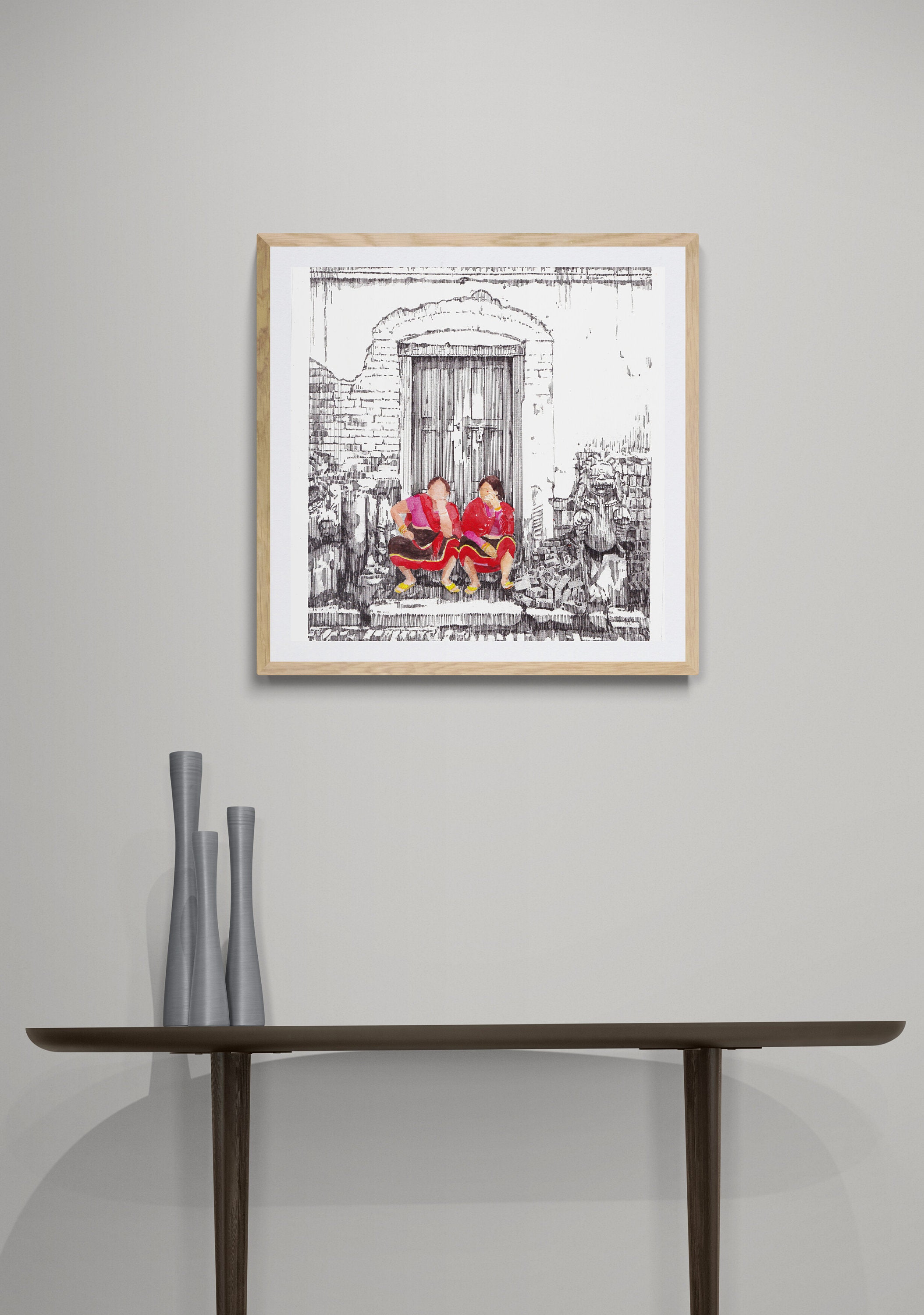 Somewhere I Come From I Lalitpur Nepal Wall Art Monochrome Nepalese Art ...