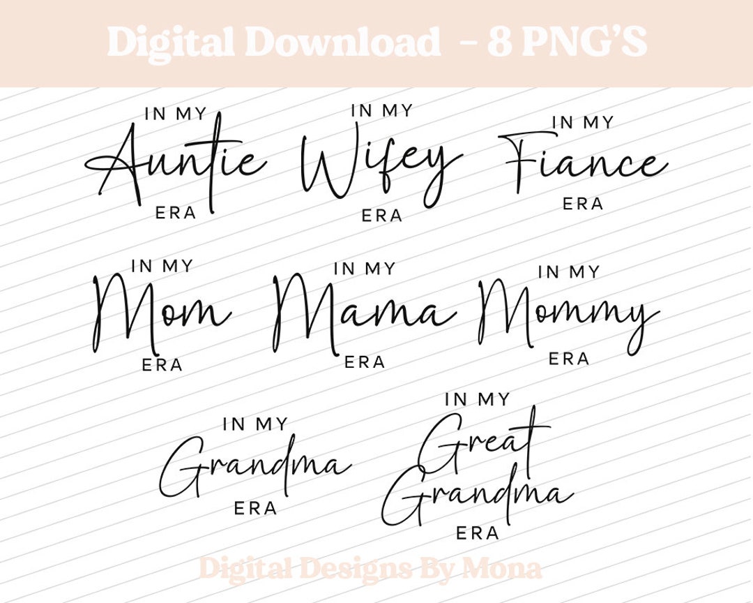 In My Era PNG Bundle, in My Auntie Era PNG, in My Mama Era PNG, in My ...