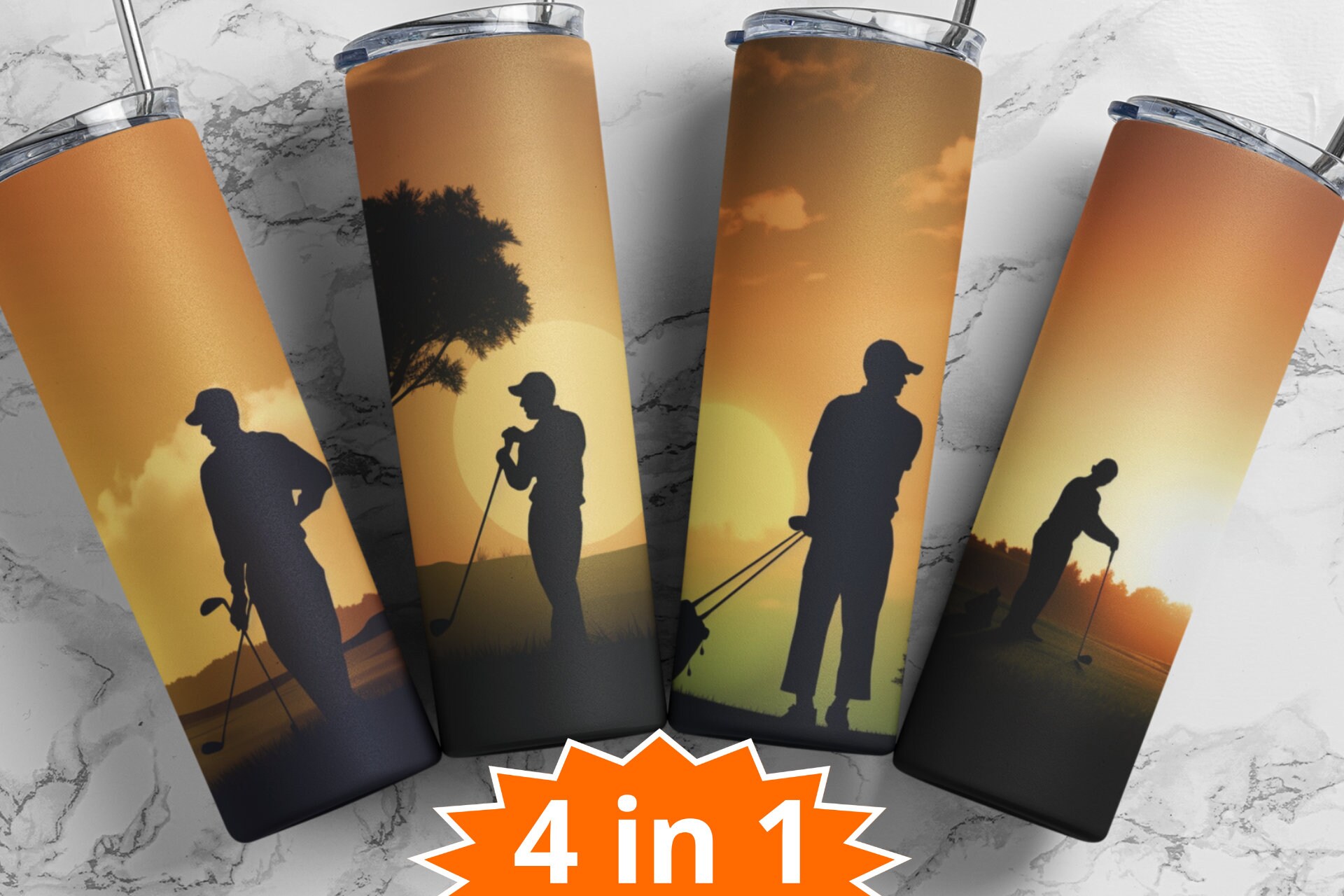Golf Tumbler Sublimation Design, 20 Oz Skinny Tumbler Wrap, Golf Png ...
