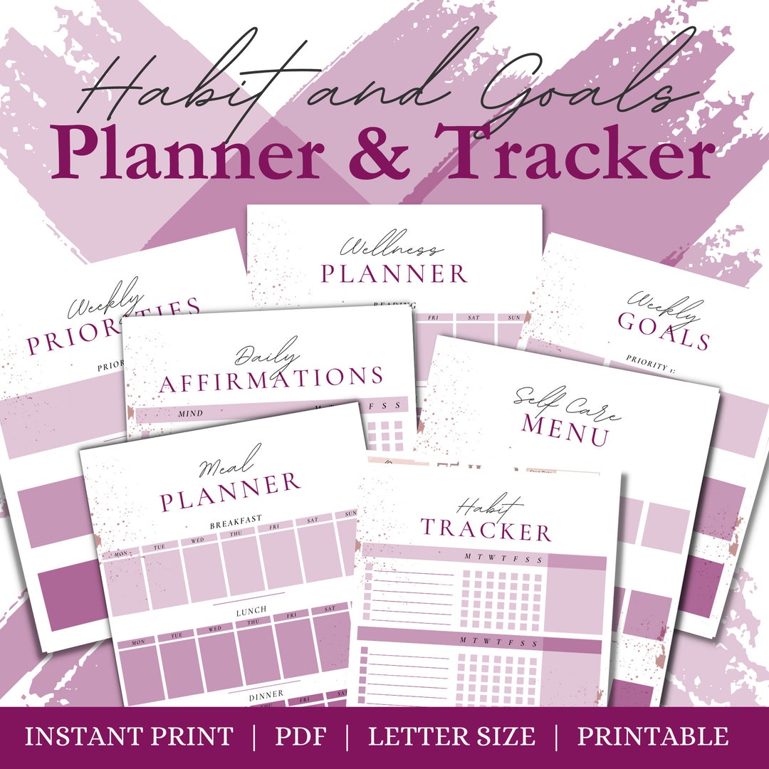 Habit Tracker Printable Bundle | Printable Habit Planner | Habit ...