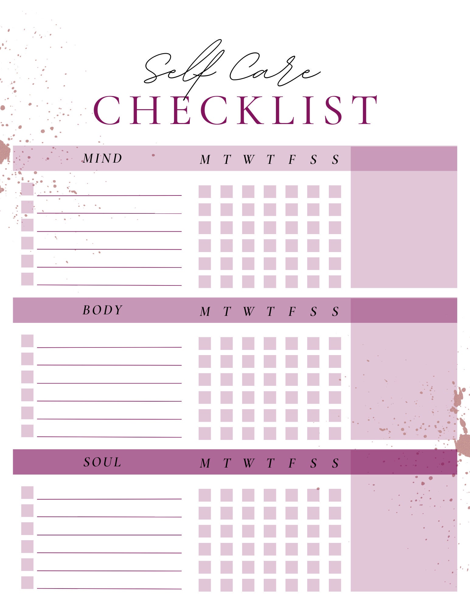 Self Care Habit Tracker Printable Bundle Printable Habit Planner Habit