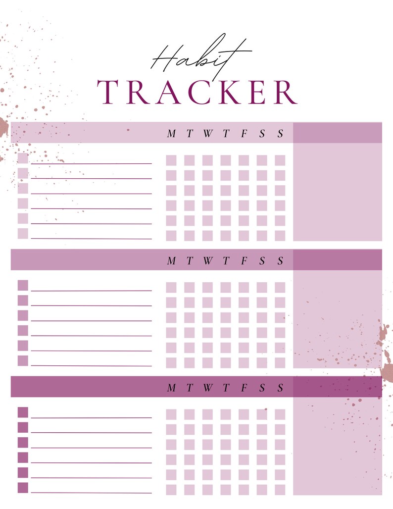 Weekly Habit Tracker Printable | Habit Planner | Habit Tracker Template ...