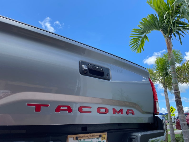 Custom 3-D Laser Engraved Natural Wood Toyota Tacoma Letters Vehicle ...