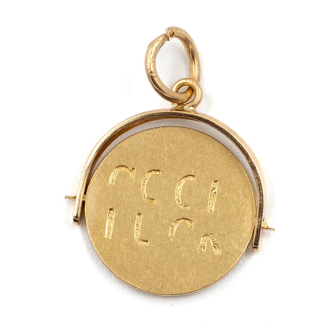 Vintage good Luck Secret Message Spinner 9ct Gold - Etsy