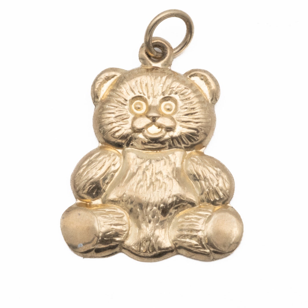 Vintage Detailed Teddy Bear 9ct Gold Pendant - Etsy