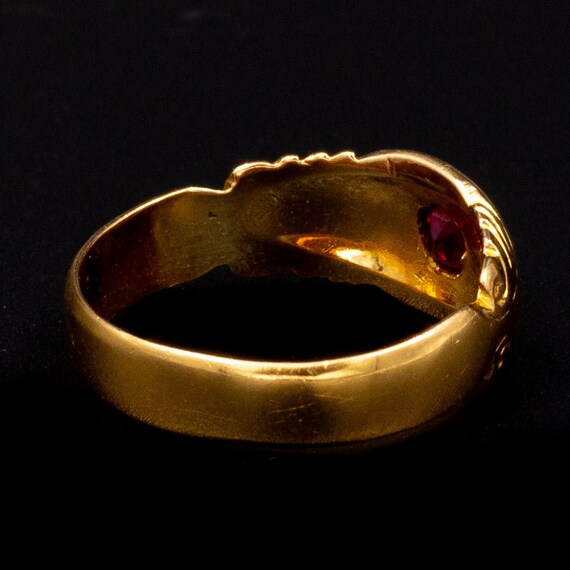Antique Edwardian 1908 Ruby Solitaire Band Ring 22ct … - Gem