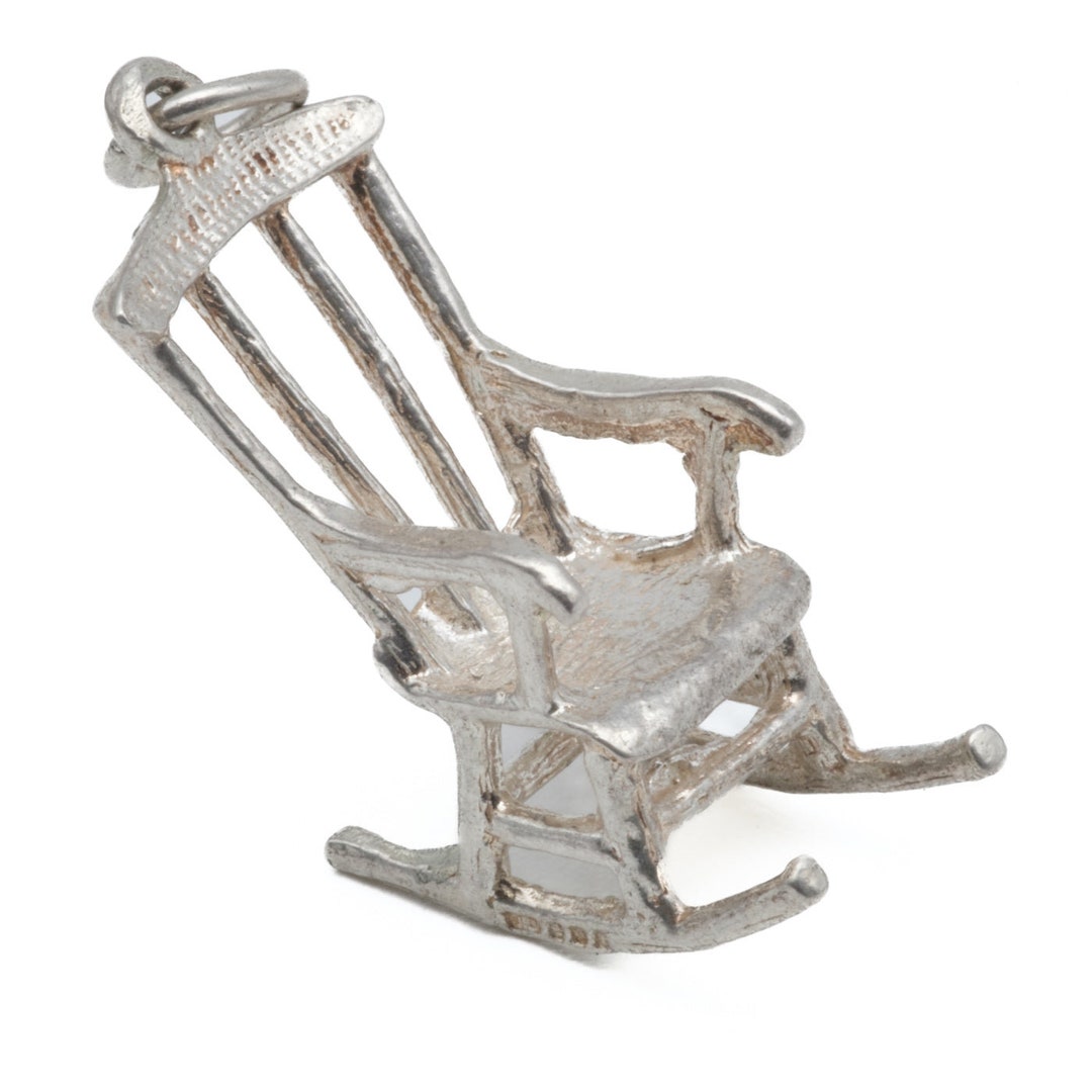 Vintage Detailed Rocking Chair 925 Sterling Silver Charm - Etsy