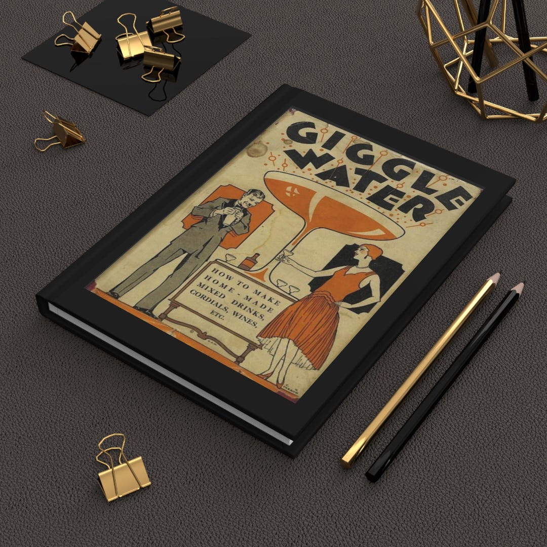 Vintage Giggle Water Journal, Retro Cocktail Recipe Notebook, Gift for ...