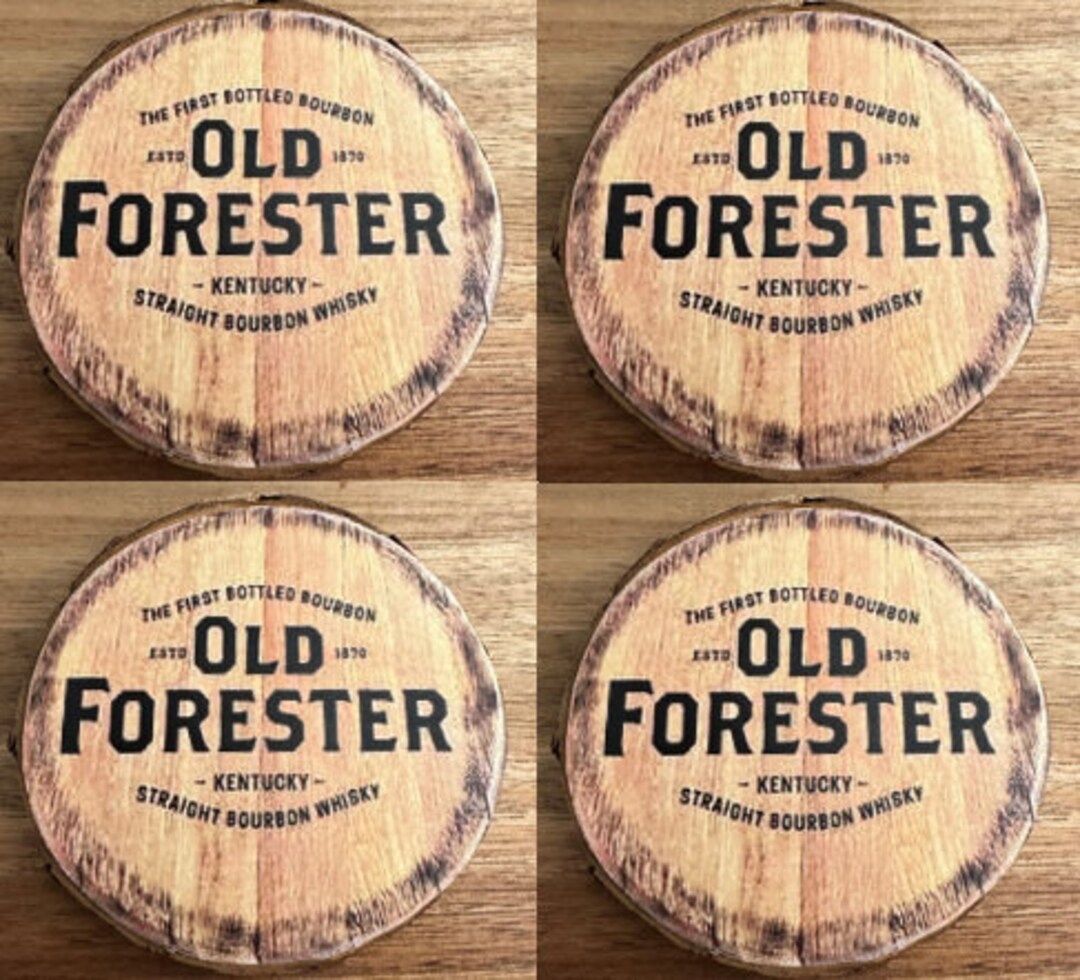 Bourbon Coaster Set of 4 - Old Forester Bourbon - Etsy