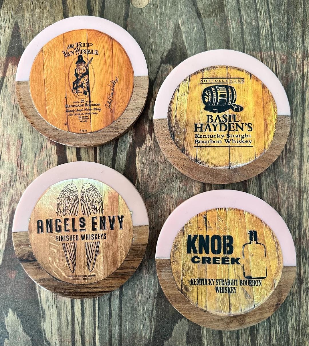 Bourbon Coaster Set Pappy Van Winkle Rye Basil Hayden - Etsy