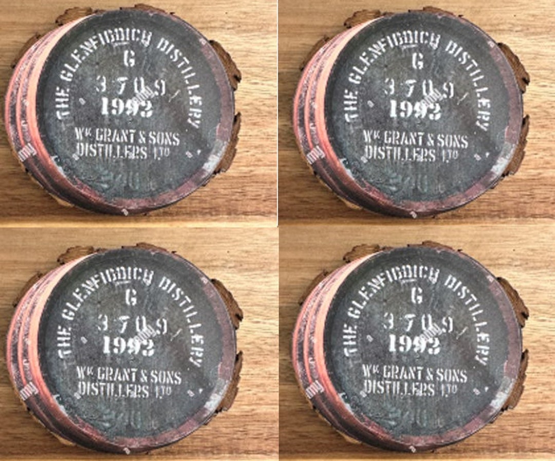 Whisky Coaster Set of 4 - Scotch Whiskey - Glenfiddich - Etsy