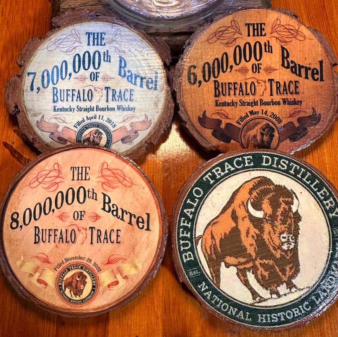 Best Seller Buffalo Trace Rustic Live Edge Bourbon Coaster Set Of 4