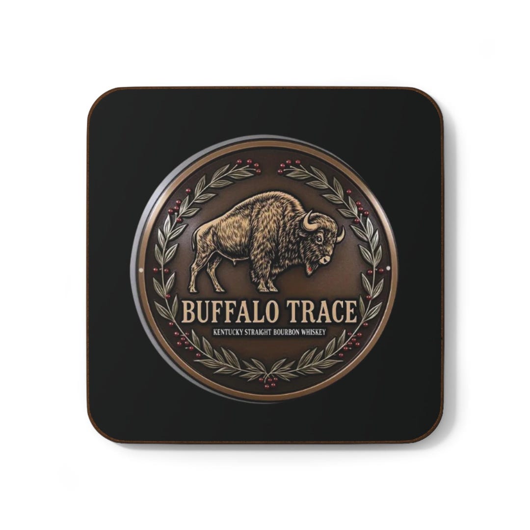 Rustic Buffalo Trace Coaster, Vintage Bar Decor, Whiskey Lover Gift ...