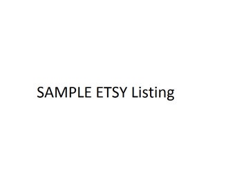 Sample Listing - Etsy