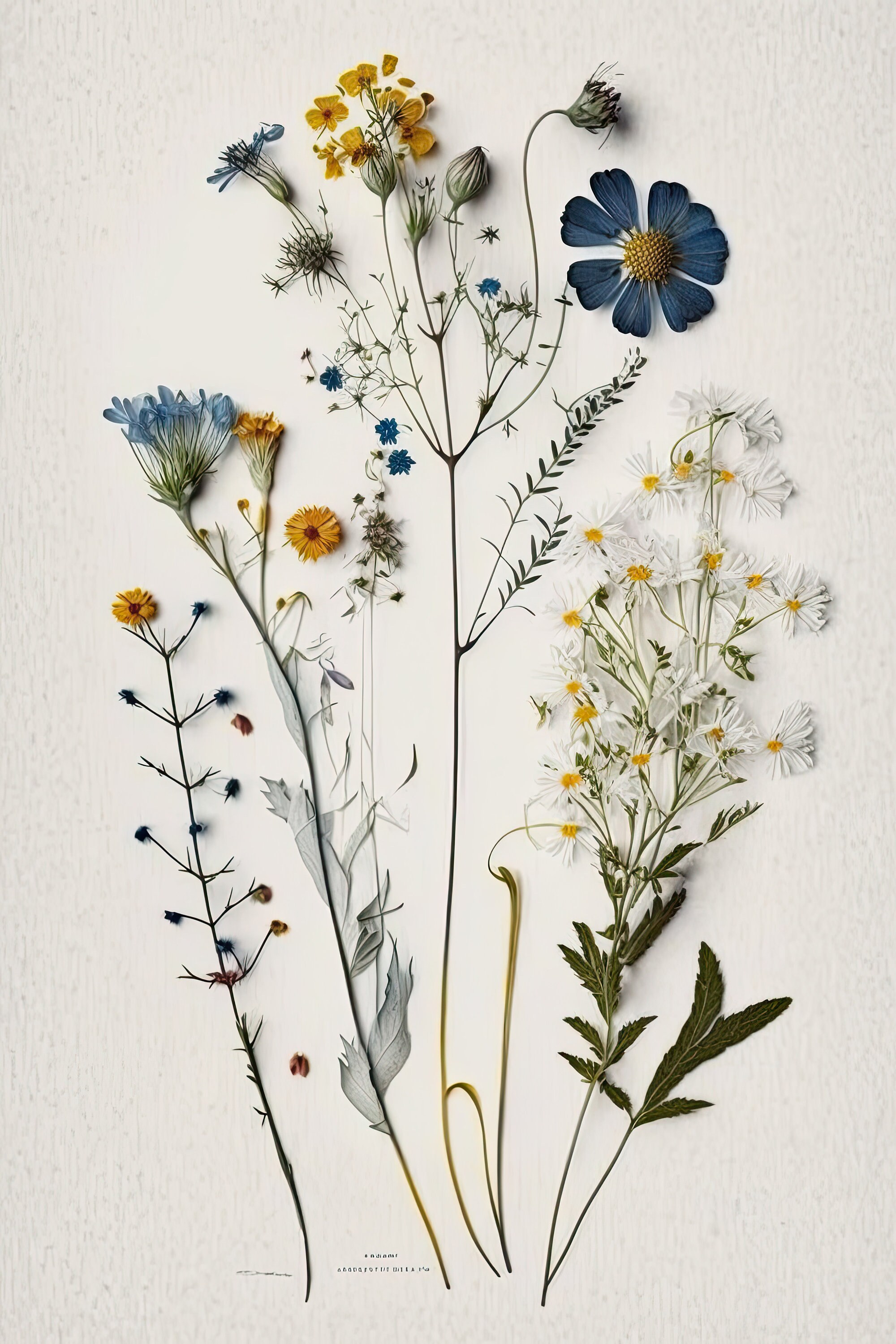 Vintage Pressed Wildflower Wall Art Prints, Printable Pressed ...