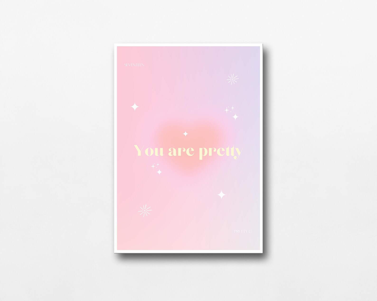 Seventeen Pretty U Wall Print, Aesthetic Kpop Decor, Song Lyric Wall ...
