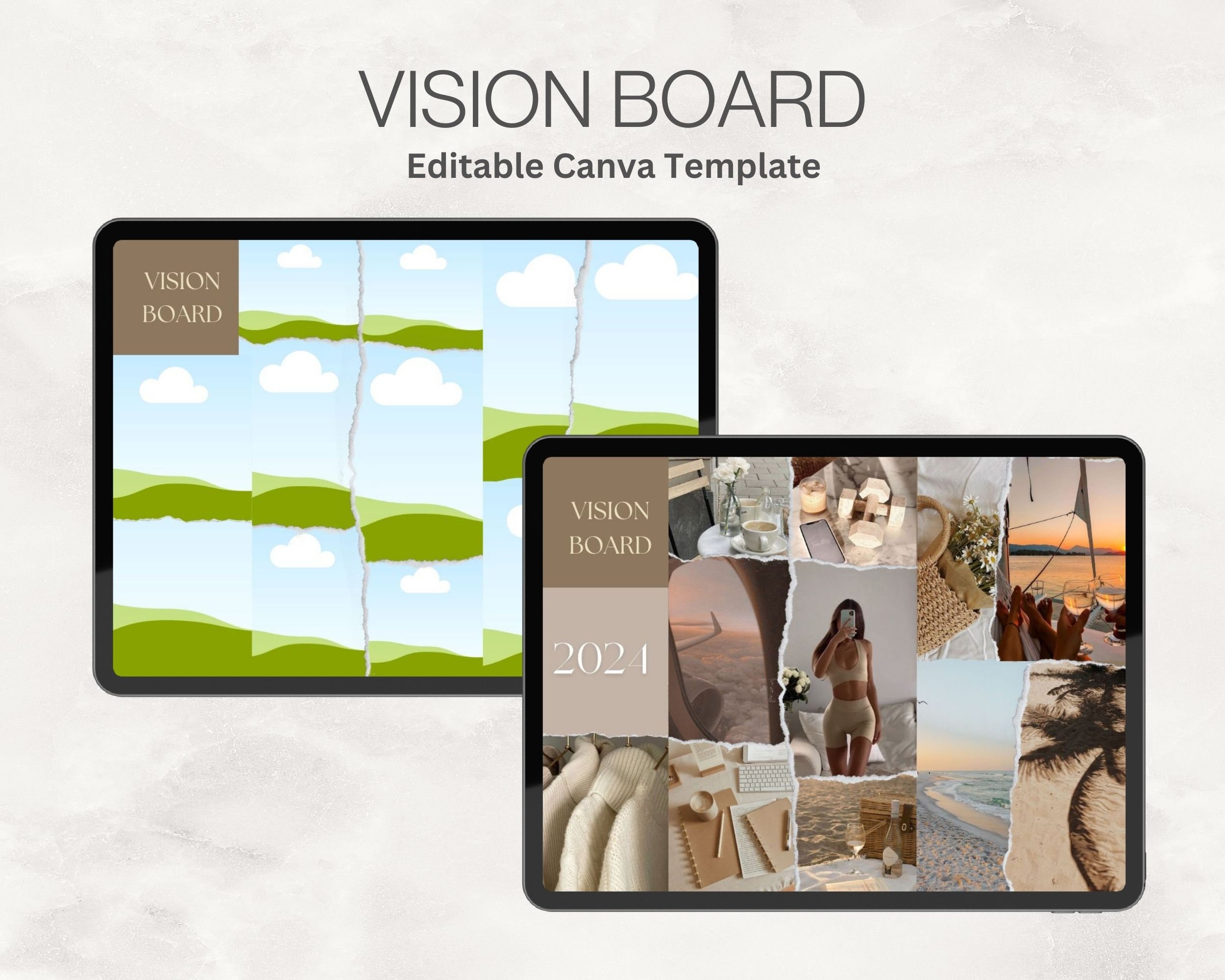 Digital Vision Board Canva Template, Vision Board, Vision Board ...