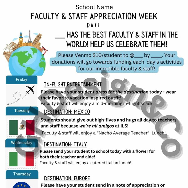 Teacher Appreciation Travel Theme - Etsy