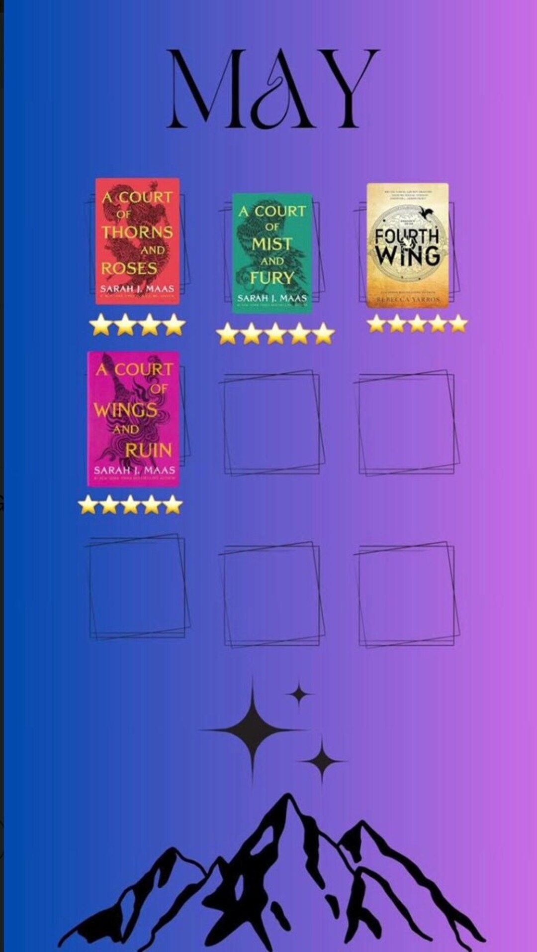 Insta Story Reading Log, ACOTAR Inspired - Etsy