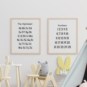 NUMBERS & ALPHABET PRINTABLE Bundle, Classroom Art, Homeschool Art ...