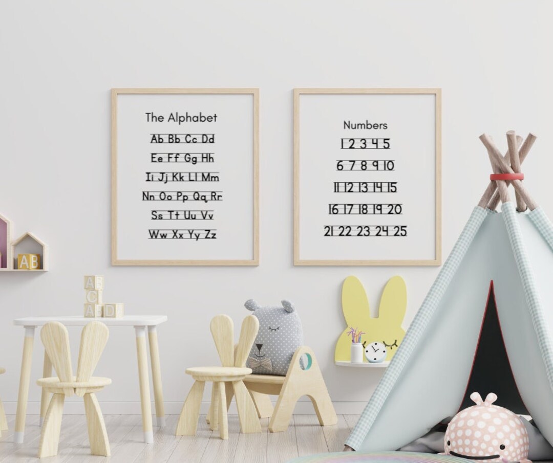 NUMBERS & ALPHABET PRINTABLE Bundle, Classroom Art, Homeschool Art ...