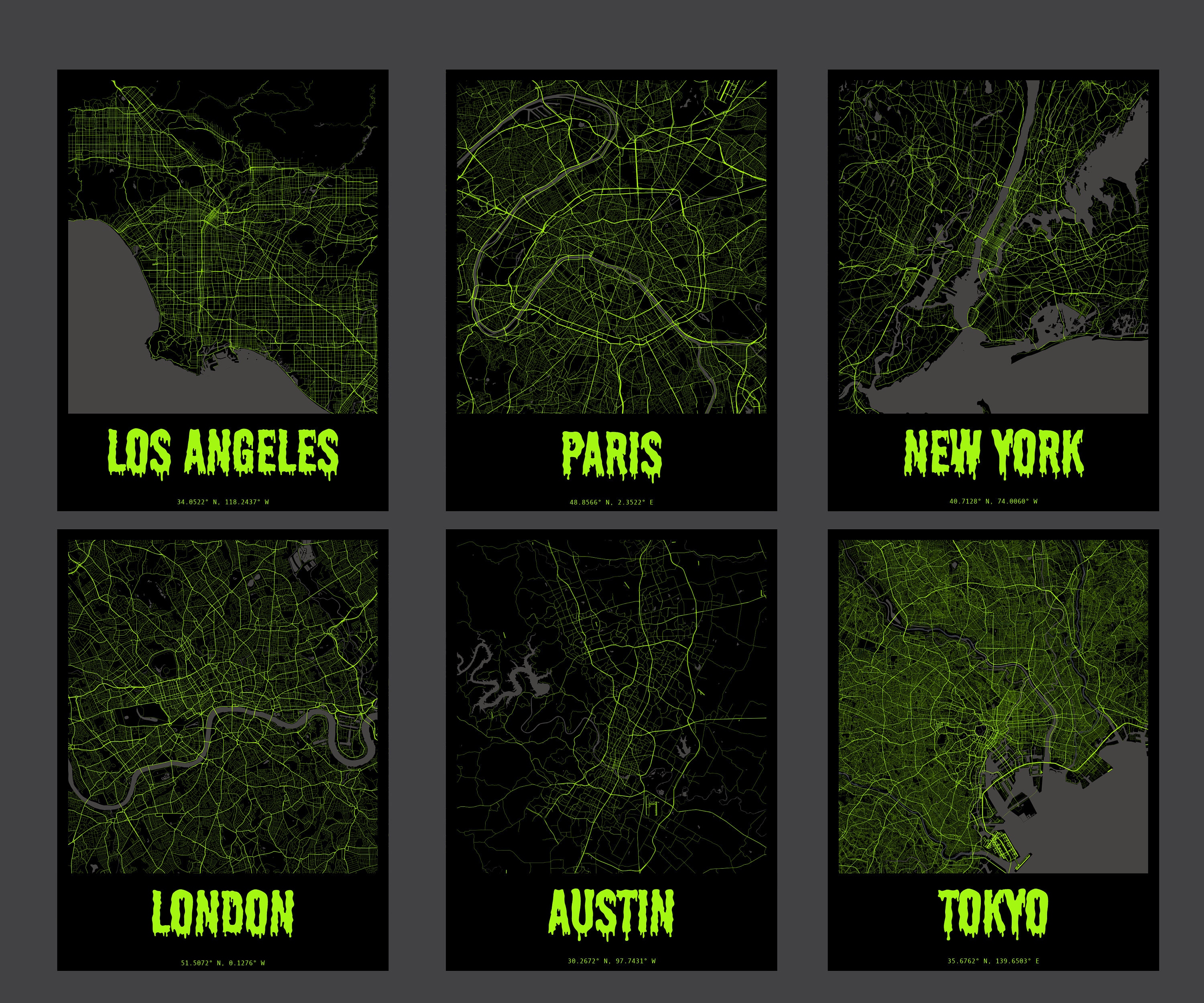 Paris Map, Custom Map Prints, City Print, City Map, Modern Map Art, Map ...