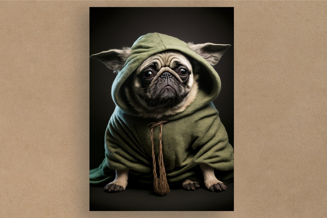 Pug Yoda Star Wars Greetings Card Birthday Cards Cards for All ...