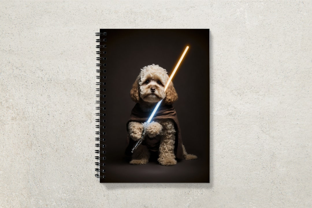 Cockapoo Star Wars Lightsaber Spiral Notebook A5 Lined and Grid Paper ...