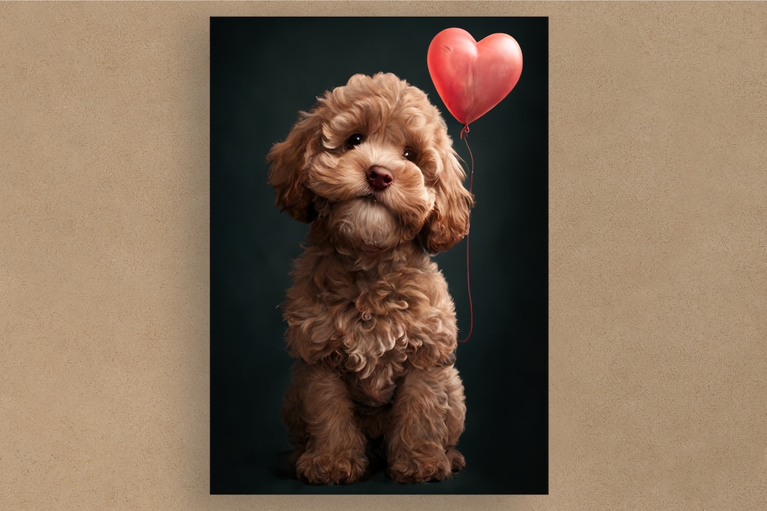 Cockapoo Heart Balloon Card Valentine's Day Cards Cards for All ...