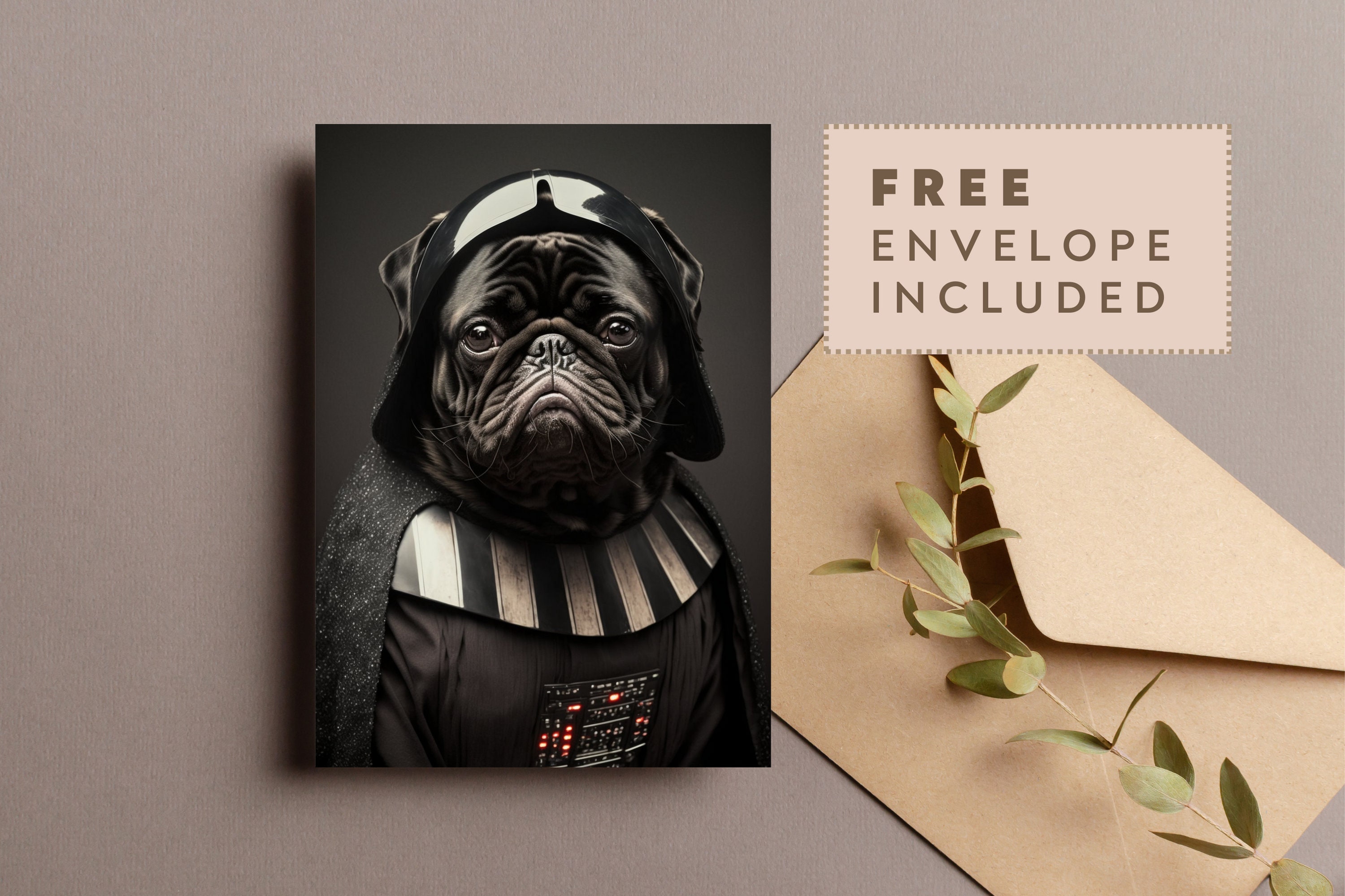 Pug Darth Vader Star Wars Greetings Card Birthday Cards - Etsy