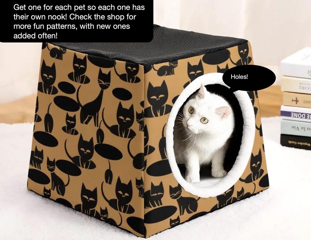 Black Hole Cats Cube Cat House, Colorful Cat Nest, Pet House, Small Dog ...