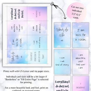 Printable Affirmation Cards, Beautiful Pastel Clouds - Etsy