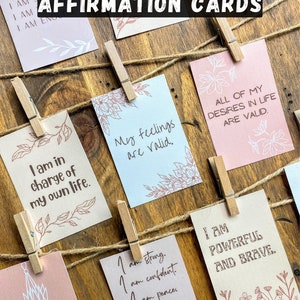 Printable Affirmation Cards, Boho Plants and Flowers - Etsy