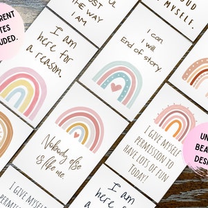 Printable Affirmation Cards, Colorful Rainbows - Etsy
