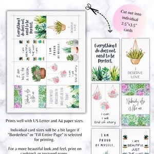 Printable Affirmation Cards, Succulents and Plants - Etsy