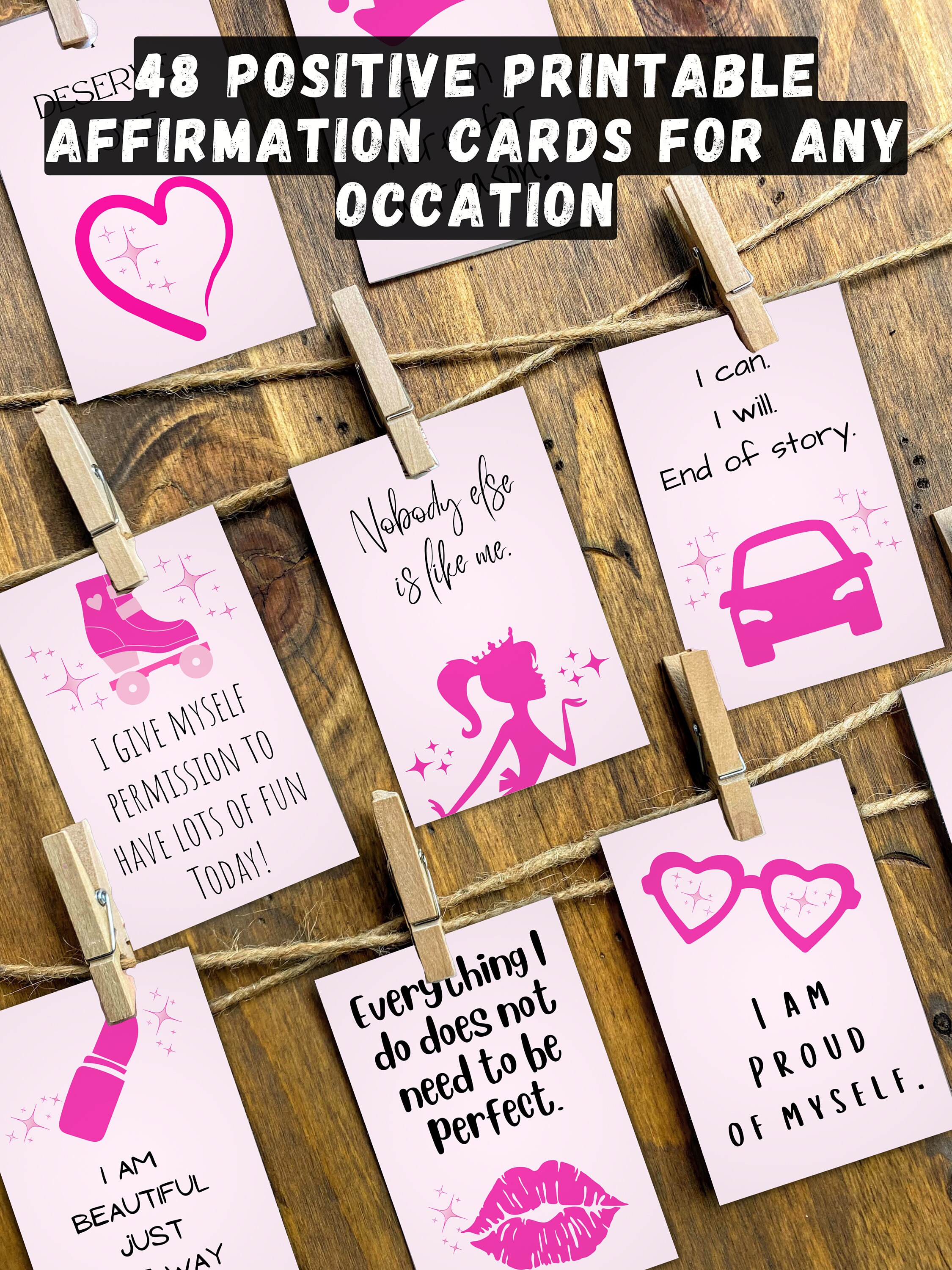 Printable Affirmation Cards, Pink Princess Barb Doll - Etsy